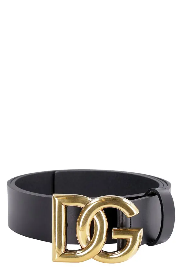 Dolce & Gabbana Calf Leather Belt With Dg Buckle