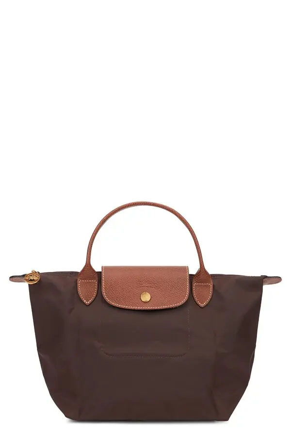 Longchamp Nylon Handbag With Leather Trim - Brown