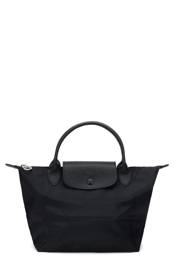 Longchamp One S Nylon Handbag With Leather Inserts