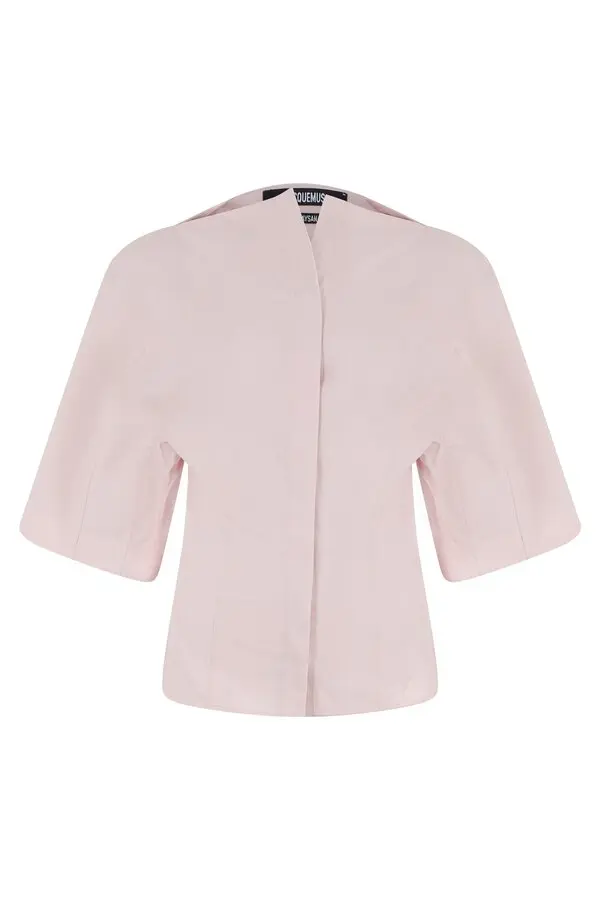 Jacquemus Cotton Poplin Blouse With Wide Sleeves And Classic Collar