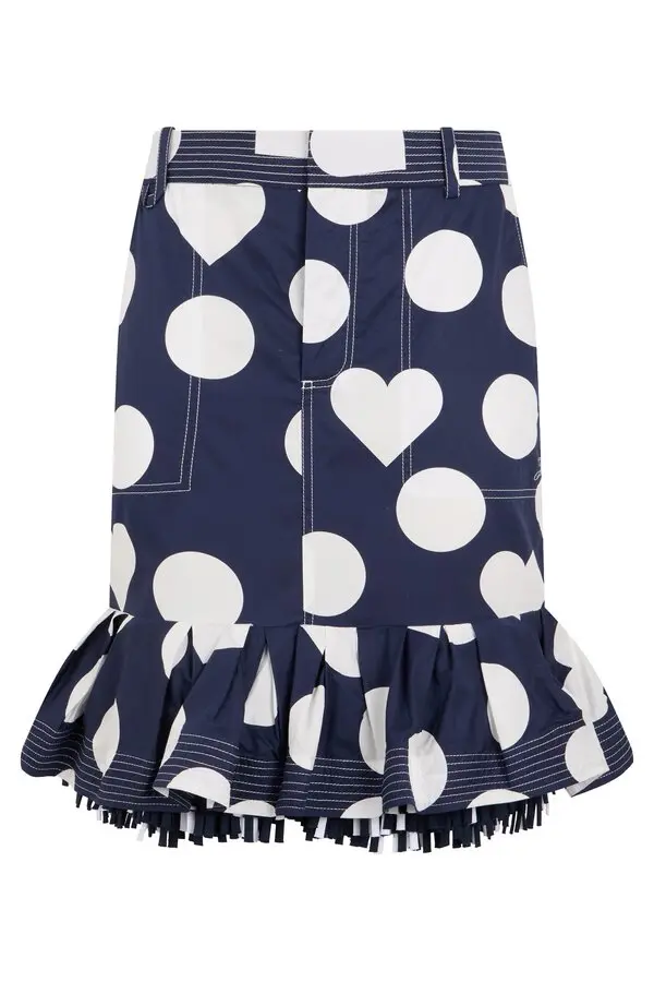 Jacquemus Polka Dot Heart Mini Skirt With Ruffled Hem - Blue