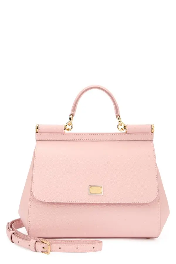 Dolce & Gabbana Sicily Mini Calfskin Dauphine Handbag - Pink