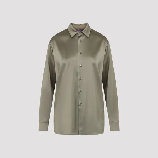 Ralph Lauren Adrien Satin Acetate Blend Shirt - Brown