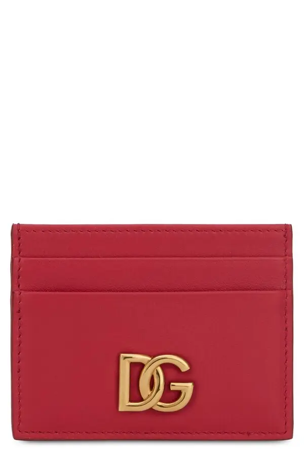Dolce & Gabbana Leather Cardholder With Embossed Logo, Compact Design 10 X 7.5 X 0.5 Cm