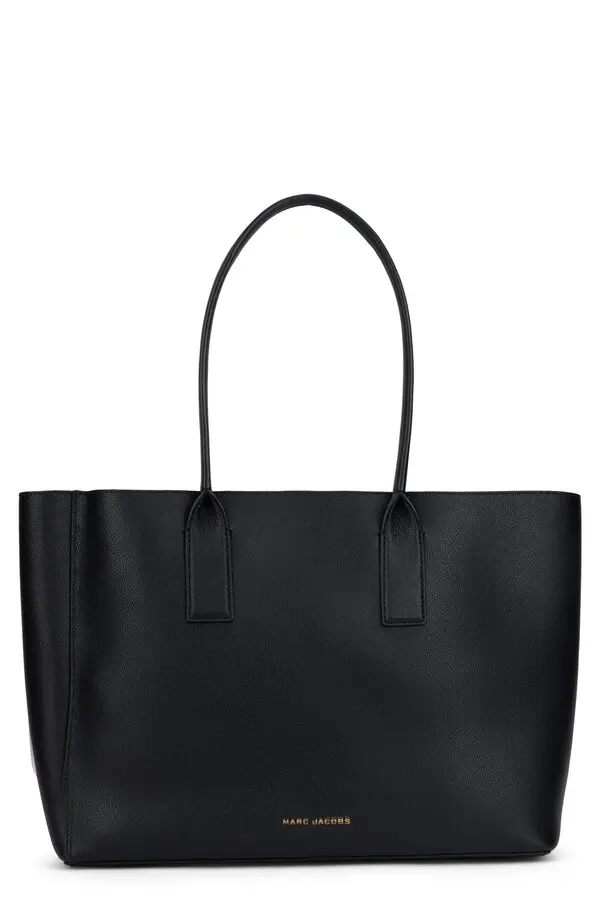 Marc Jacobs Calfskin Leather Tote Handbag - Black