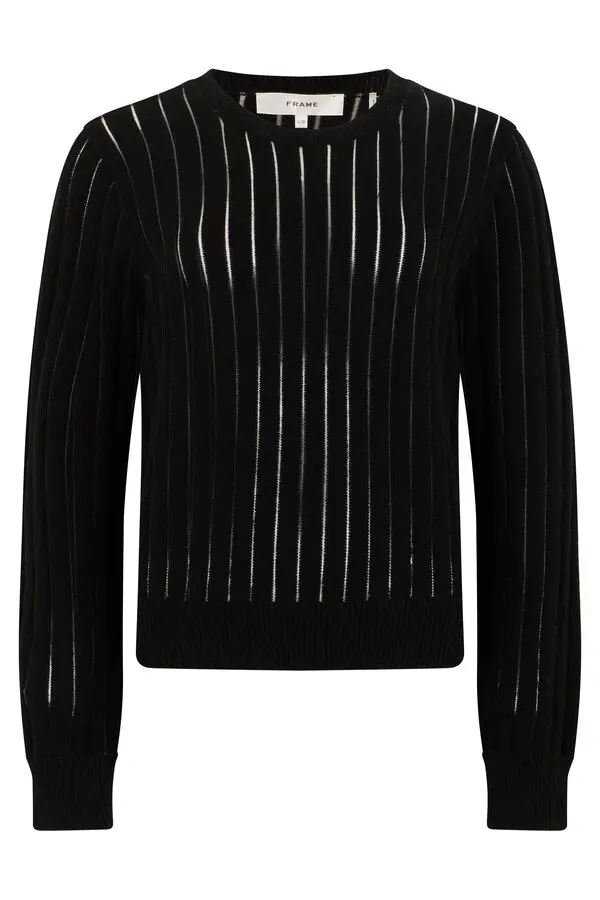 FRAME Ribbed Knit Sweater - Black