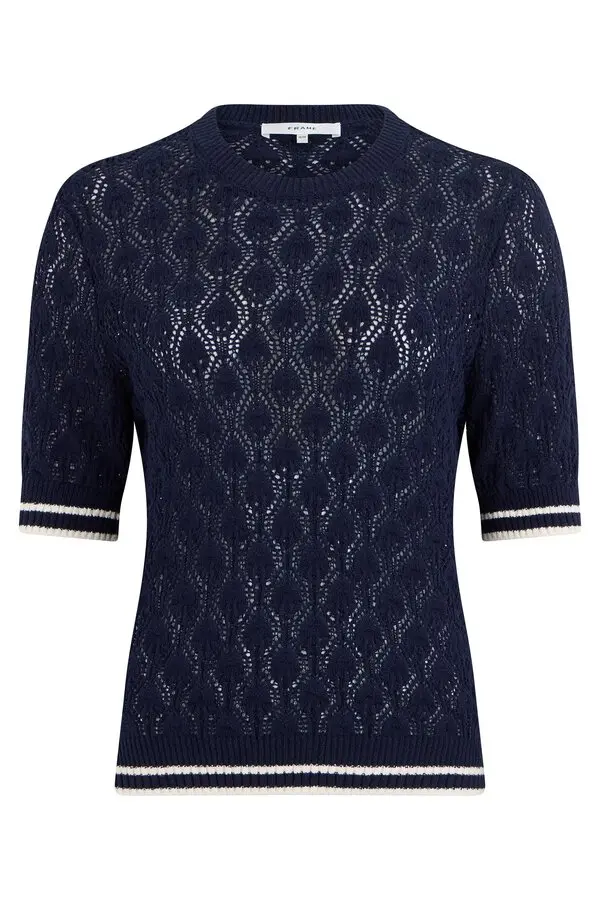 FRAME Diamond Pattern Short Sleeve Top