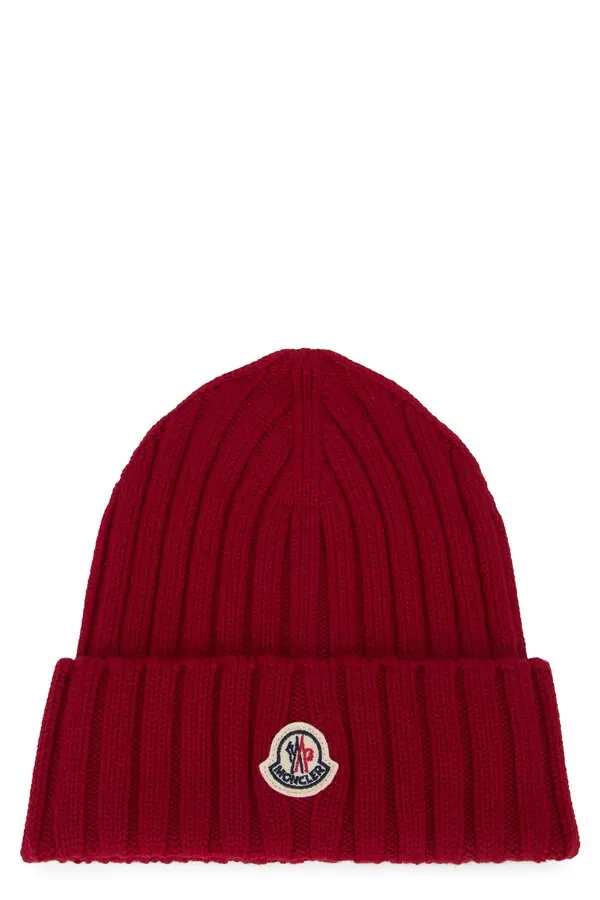 Moncler Ribbed Wool Beanie Hat