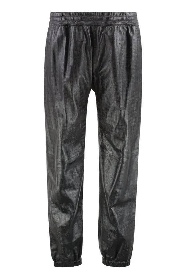 Givenchy 4g Motif Lamb Leather Pants With Elastic Waistband