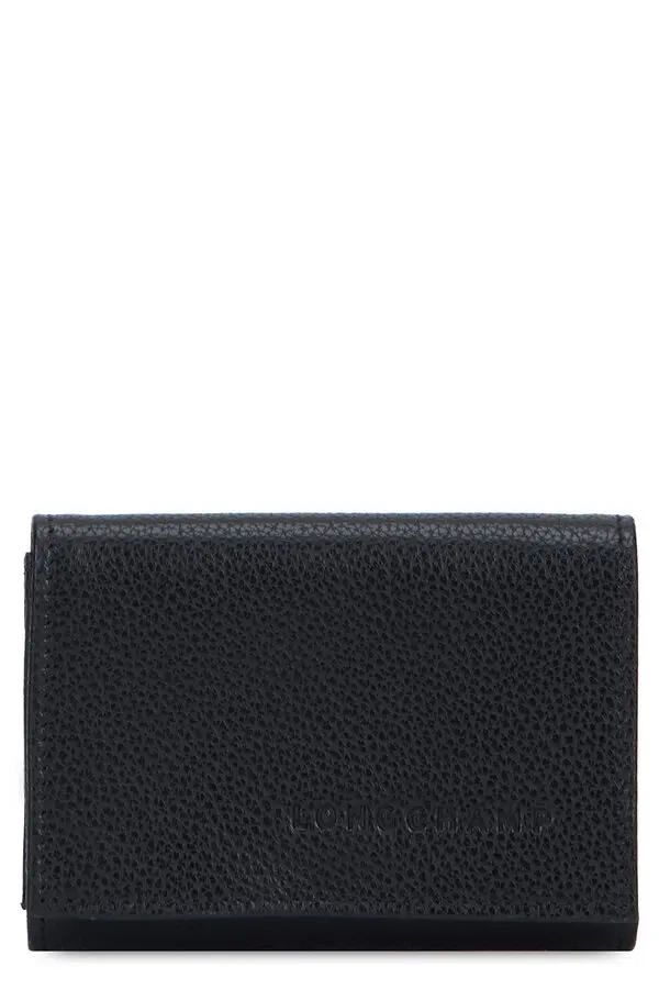 Longchamp Mini Leather Wallet, Compact Slim Card Case