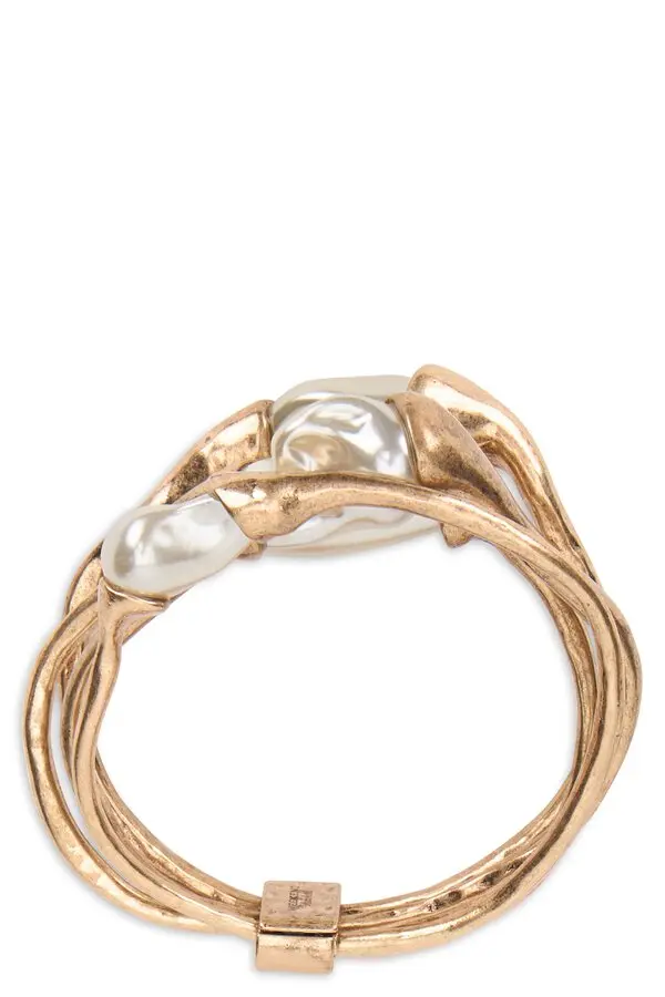 Max Mara Braided Shiny Metal Bracelet - Gold