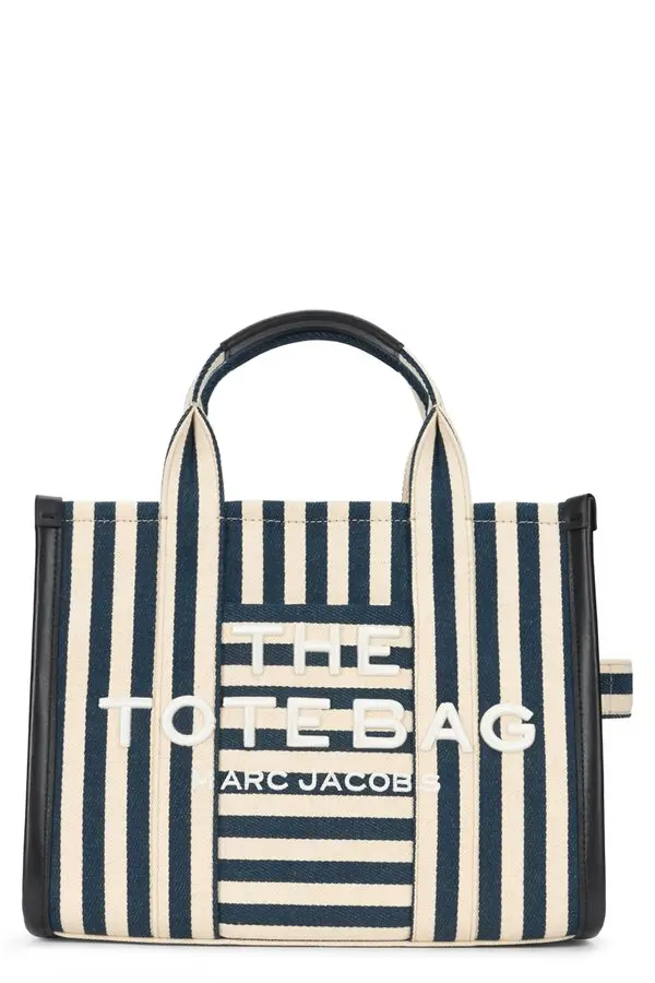 Marc Jacobs Striped Canvas Tote Handbag - Multicolor