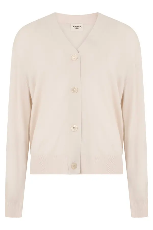 Max Mara Weekend Cropped Wool-silk-cashmere Cardigan With Button Front - Ivory