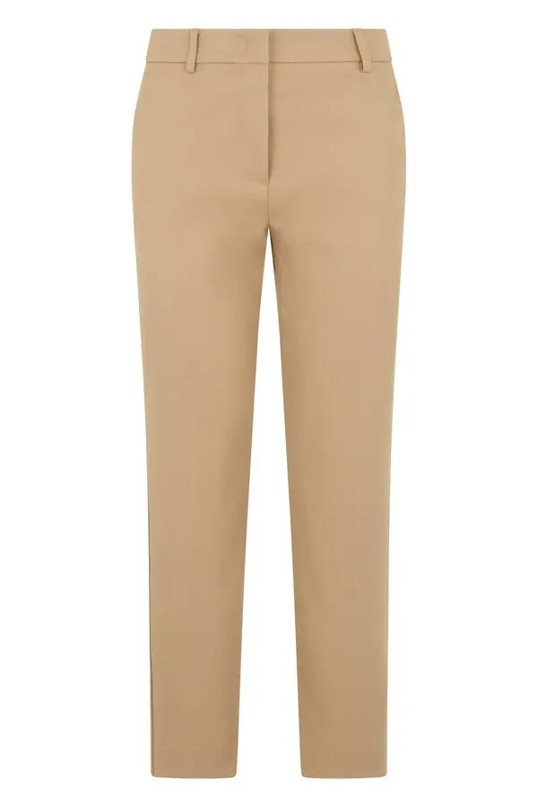 Max Mara Cotton Blend Trousers With Pleats - Beige