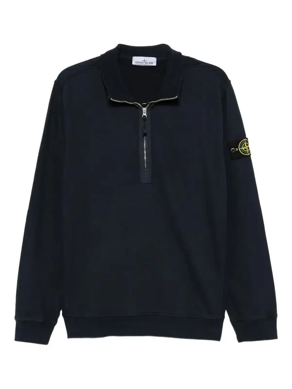 Stone Island Cotton Half-zip Sweatshirt - Blu