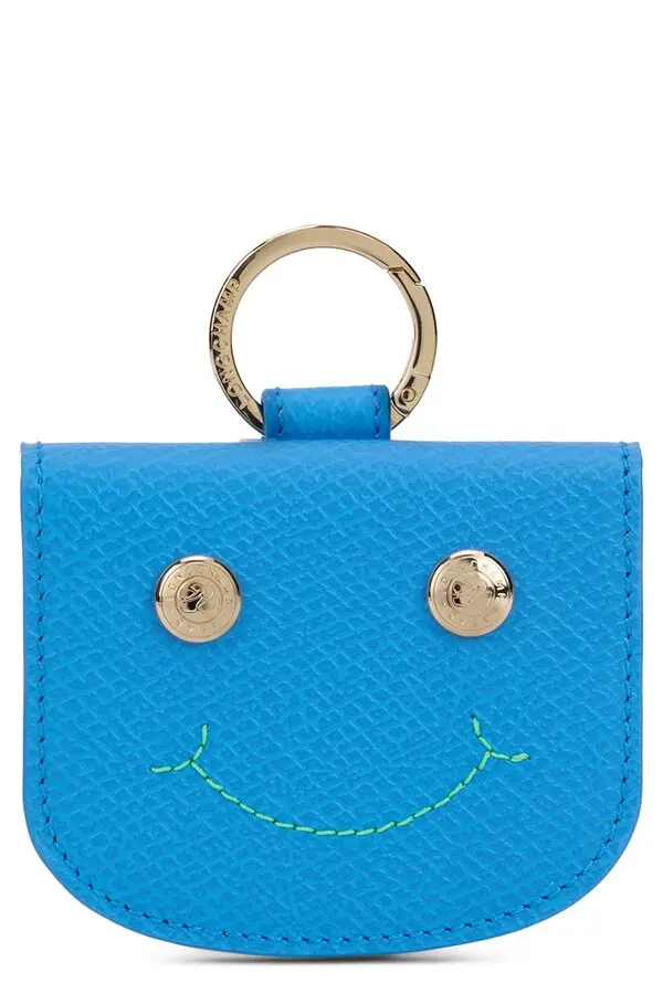 Longchamp Leather Card Holder With Metal Ring