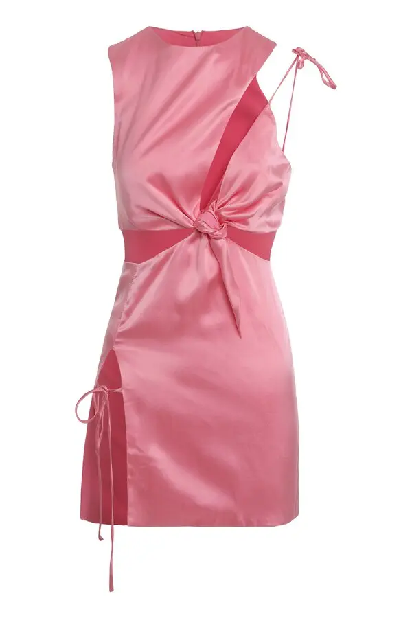 MOTHER OF ALL Knotted Detail Mini Dress - Pink