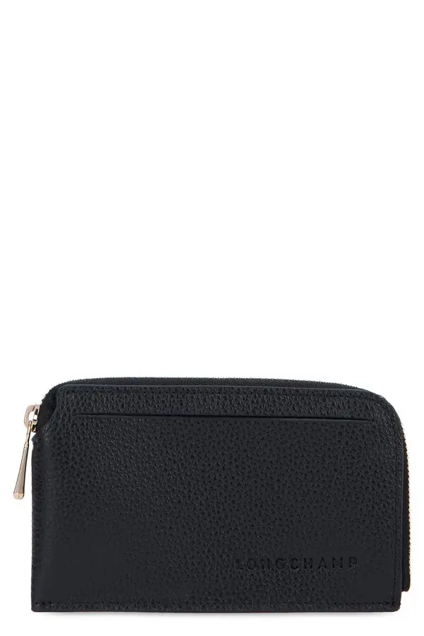 Longchamp Long Rectangle Mini Leather Wallet With Zip Closure