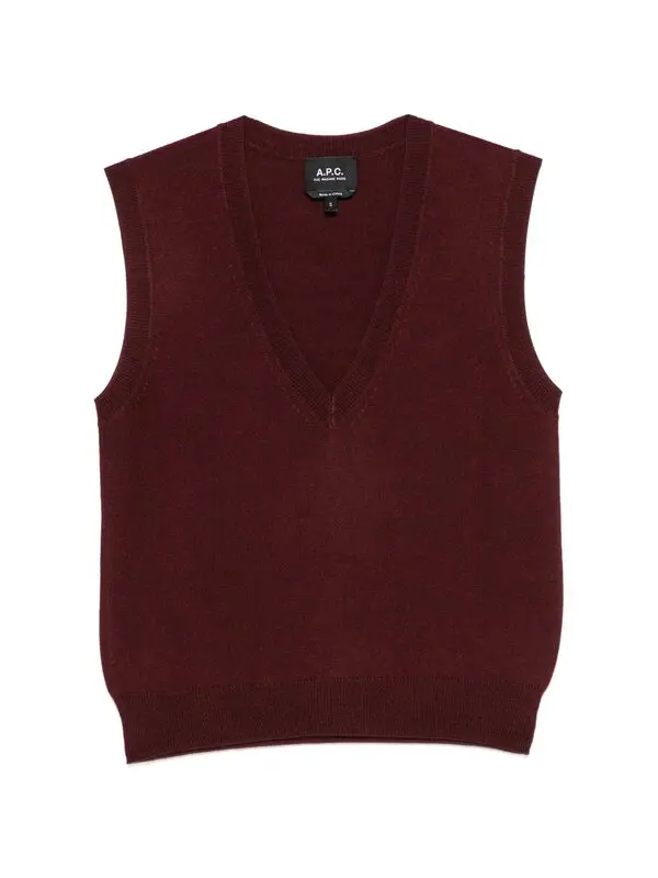 A.p.c. V-neck Virgin Wool Vest - Rosso
