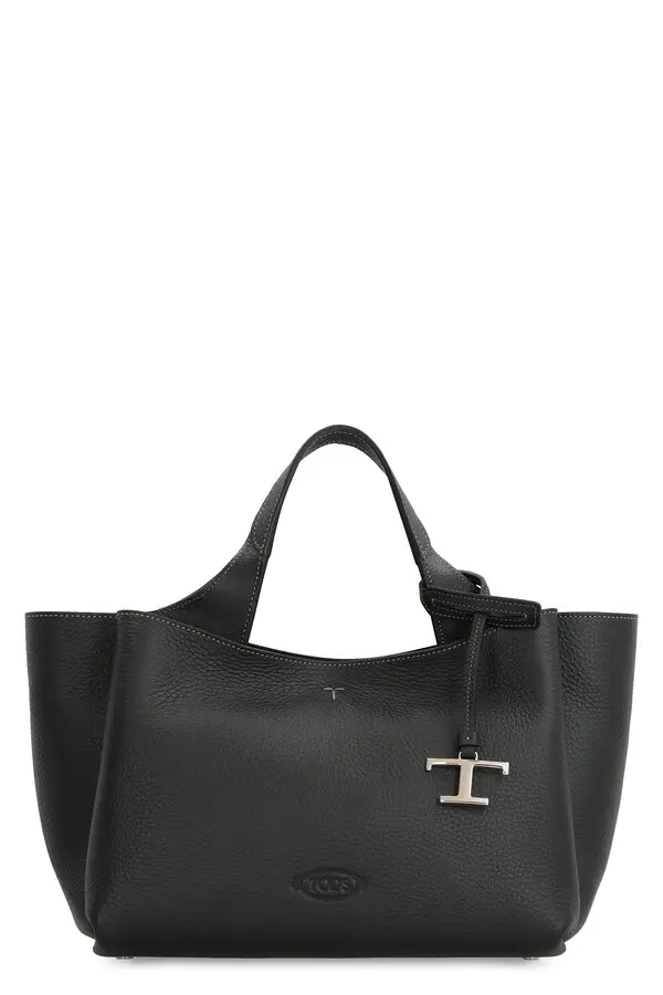 TOD`S Tod's Pebbled Calfskin Mini Leather Handbag With Removable Shoulder Strap