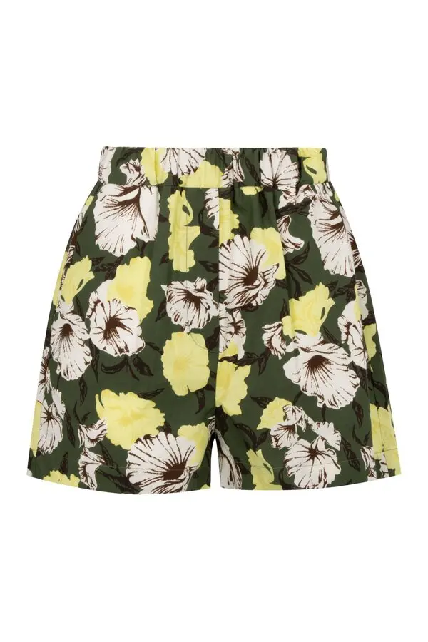 MSGM Floral Cotton Mini Shorts