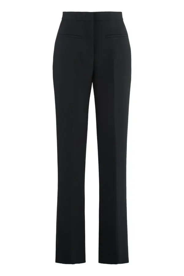 MSGM Crêpe Tailored Trousers With Flared Hem - Black