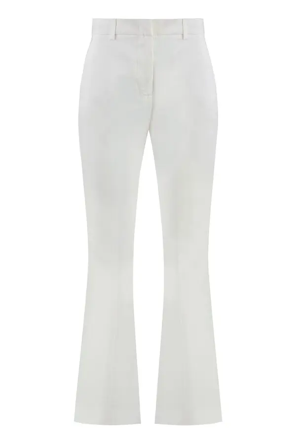 PT TORINO Stretch Cotton Trousers With Welt Pockets - White