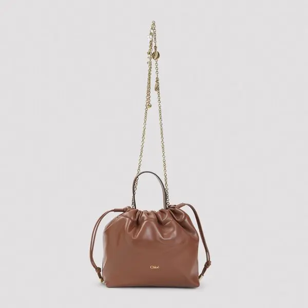 Chloé Pouch With Drawstring And Chain Strap - Blushybrwn