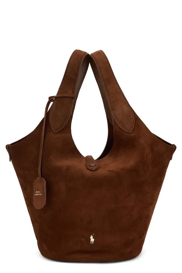 Polo Ralph Lauren Suede Leather Tote Handbag