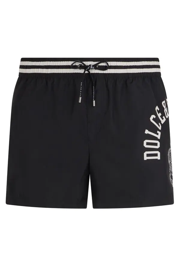 Dolce & Gabbana Marine Print Swim Shorts With Drawstring