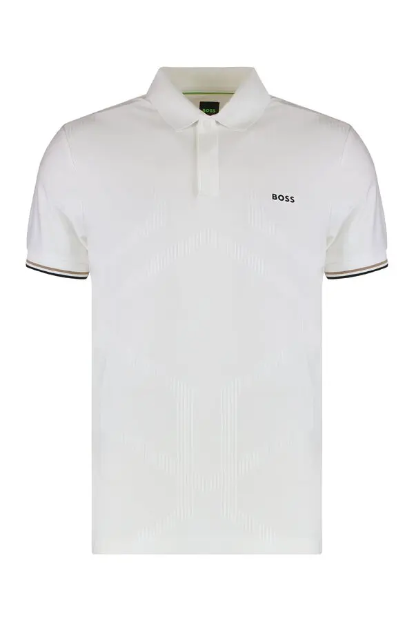 BOSS Slim Fit Polo In Technical Fabric - White