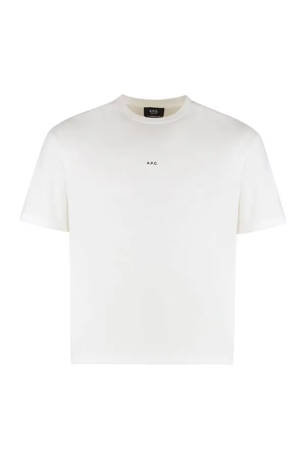 A.p.c. Boxy Micro Logo Cotton Crewneck T-shirt - White
