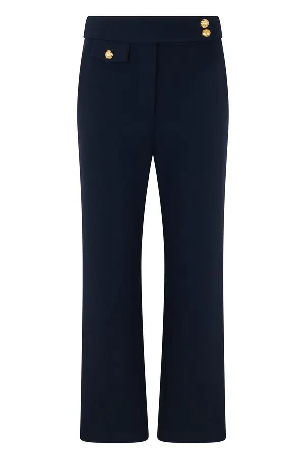Veronica Beard Slim Trousers With Decorative Buttons