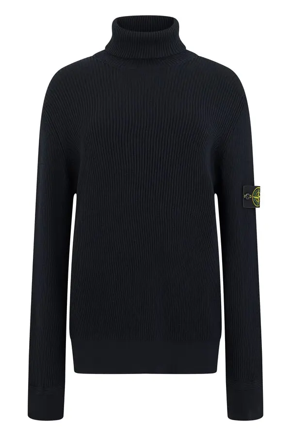Stone Island Virgin Wool Turtleneck Sweater