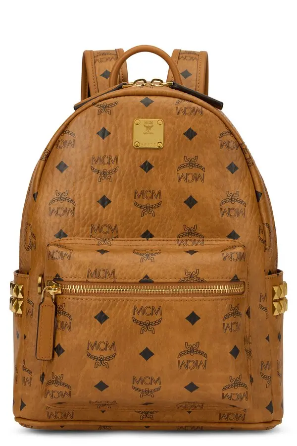 Mcm Stark Monogram Leather Backpack
