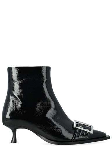 GANNI Buckled Low Heel Ankle Boots - Black