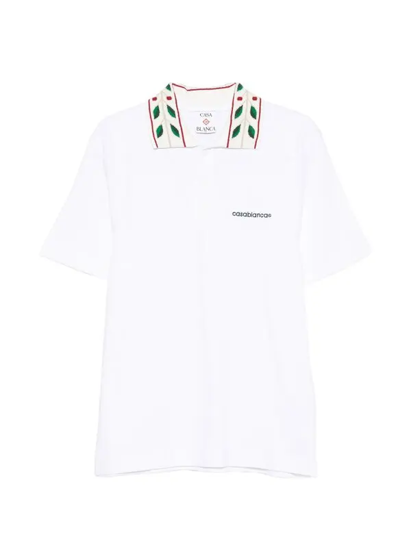 Casablanca Logo-embroidered Polo Shirt - White