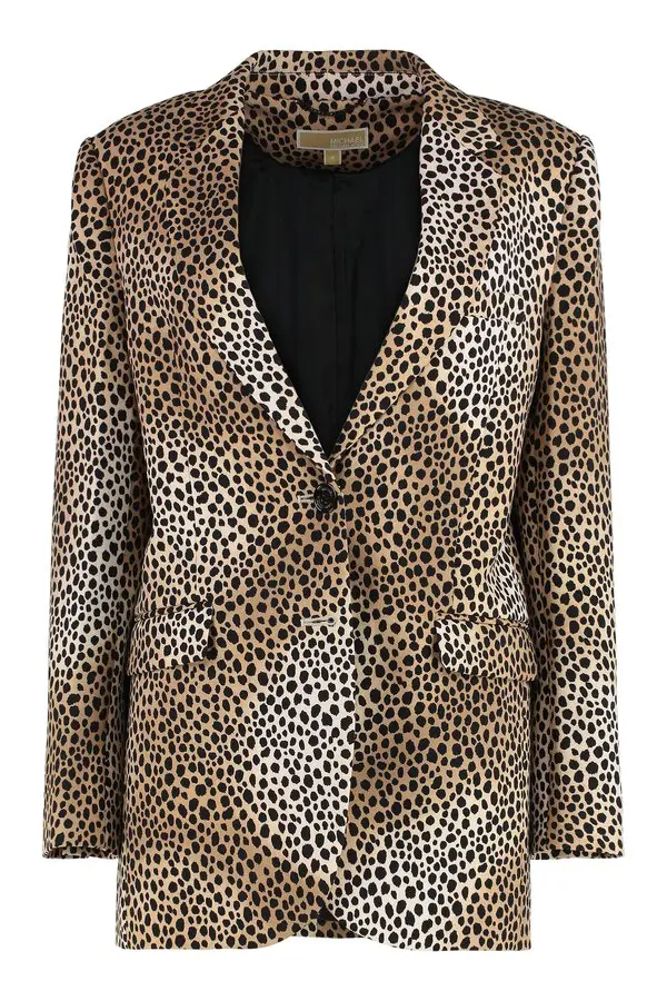 Michael Kors Leopard Print Single-breasted Blazer