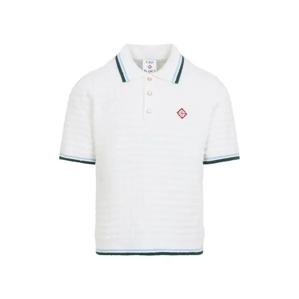 Casablanca Textured-knit Polo Shirt