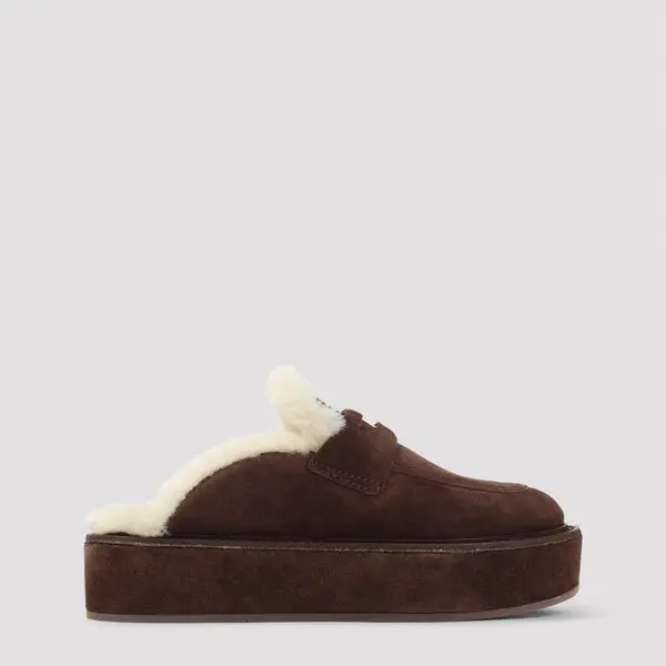 Miu Miu Leather Sabot Sandals For