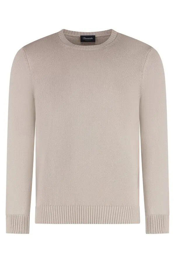 DRUMOHR Cotton Crew-neck Sweater - Sand