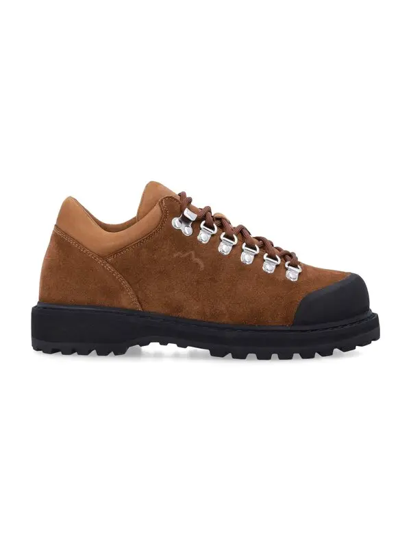 Diemme Low-top Wax-treated Suede Hiking Boots With Lug Sole & Extra Laces - Nut