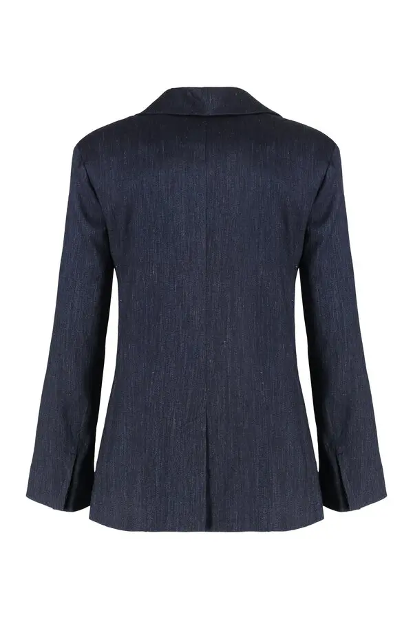 Max Mara Derna Linen Blazer With Lapel Collar