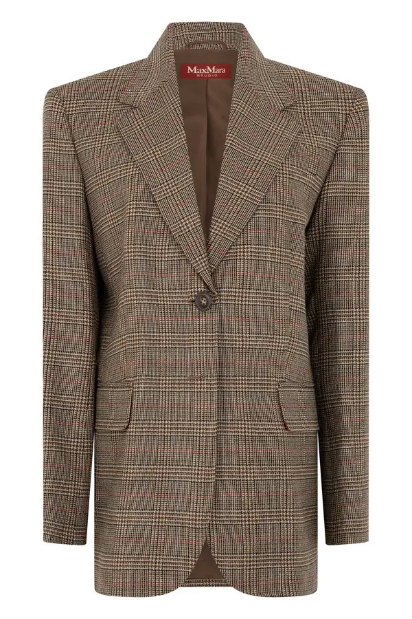 Max Mara Checkered Virgin Wool Jacket