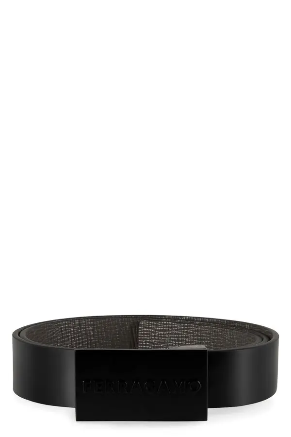 FERRAGAMO Reversible Calf Leather Belt With Metal Buckle