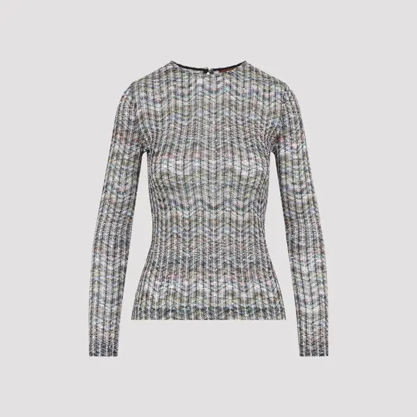 Missoni Viscose Crewneck Sweater With Mesh Detail - Multicolour