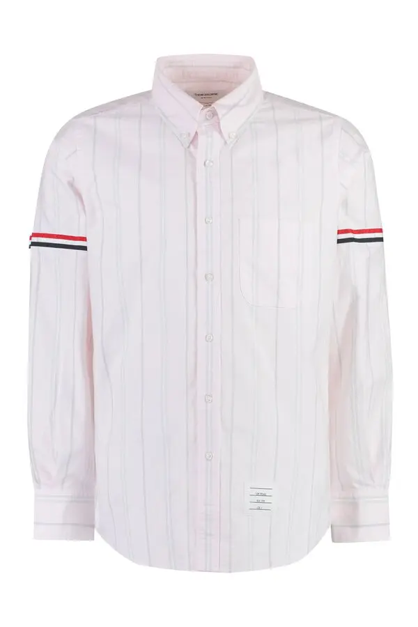 Thom Browne Striped Cotton Shirt - Pink