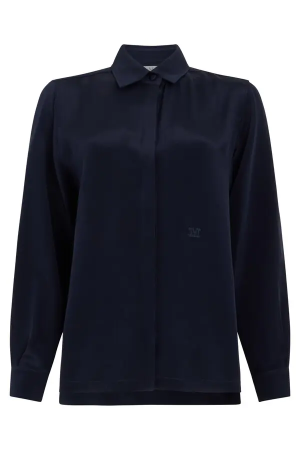 Max Mara Style Silk Long-sleeve Button-front Shirt