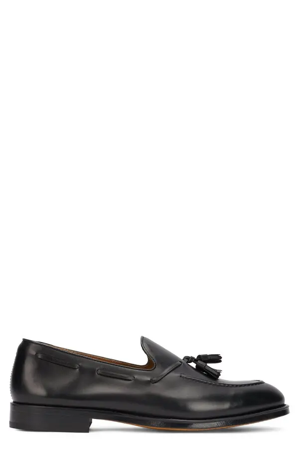 DOUCAL'S Tassel Leather Loafer With Rubber Sole