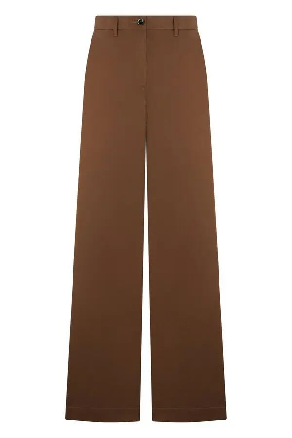NINE:INTHE:MORNING Wide High-waisted Pants - Brown